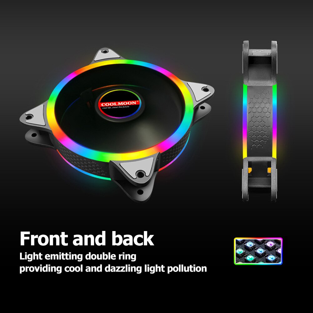 Cooling Fan RGB Adjustable speed Adjust DC 12V Lar... – Vicedeal