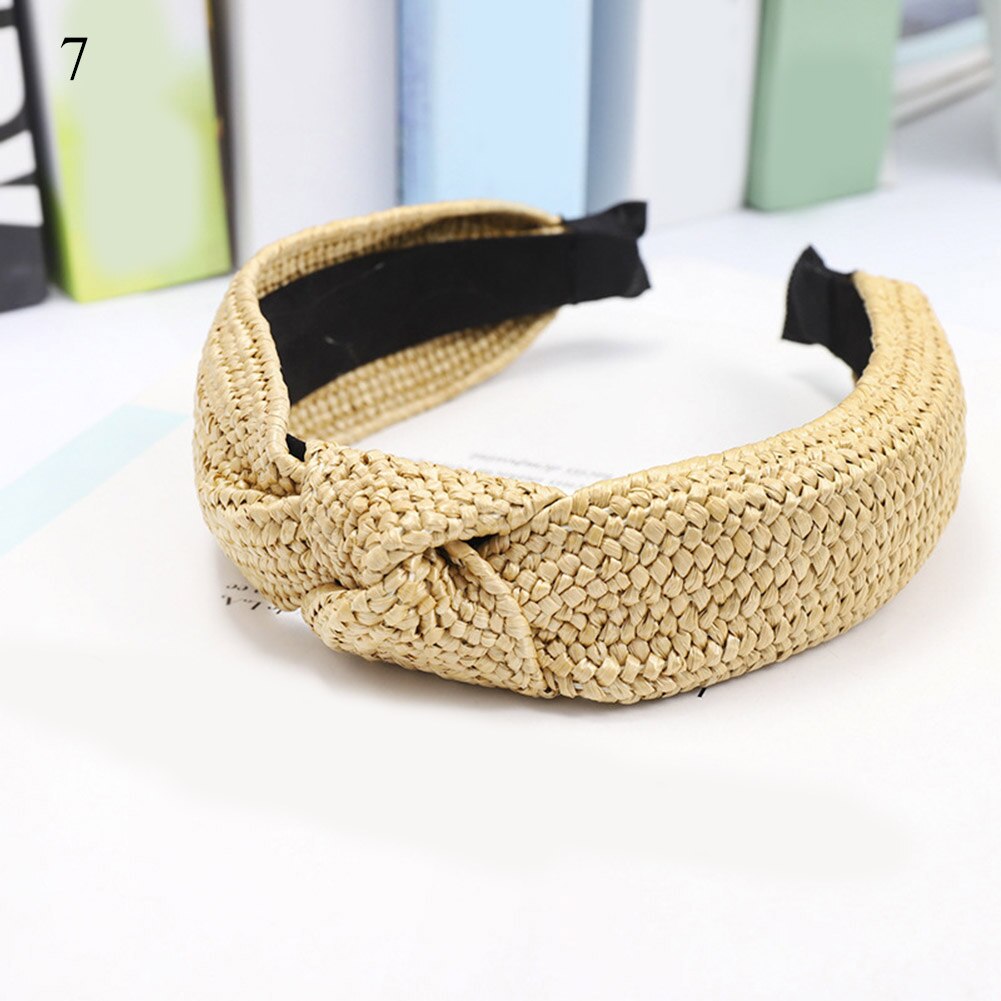 Bohe Handmade Knitted Straw Woven Hair Hoop Knotte... – Vicedeal