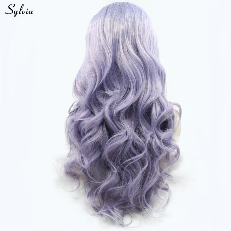 Sylvia High Temperature Fiber Purple Wig Body Wave... – Grandado