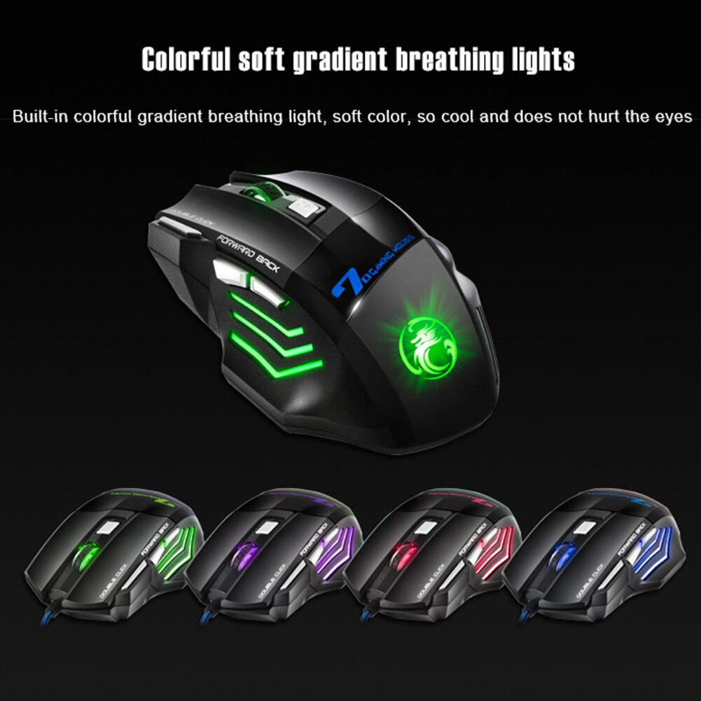 iMICE X7 Gaming Mouse 7 Button LED 5500 DPI USB Wi... – Grandado