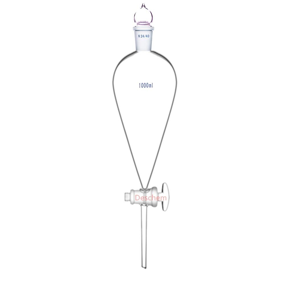1000ml,24/40,Lab Glass Pyriform Separatory Funnel,... – Grandado