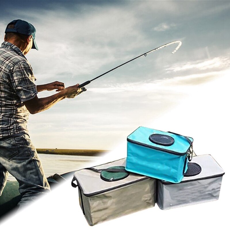 Fishing Bag Color Random Fabric Portable Canvas Square Fish Bucket ...