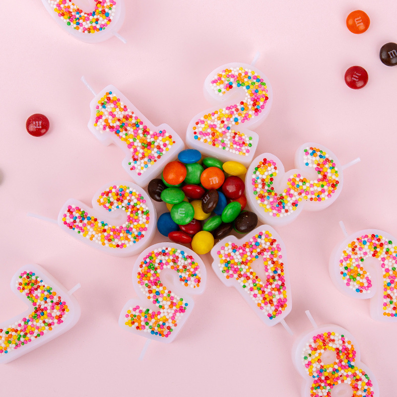 Colorful Candy Numbers Birthday Candles Cake Toppe... – Grandado