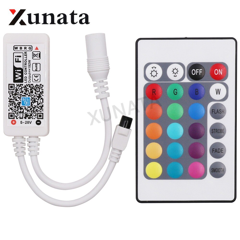 Mini Wifi LED RGB/RGBW Controller DC9-12V met 24 B... – Grandado