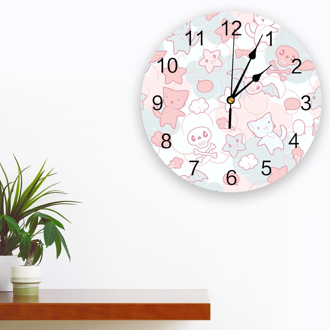 Leuke Engel Ijs Kat Cloud Pvc Wandklok Home Decor ... – Vicedeal