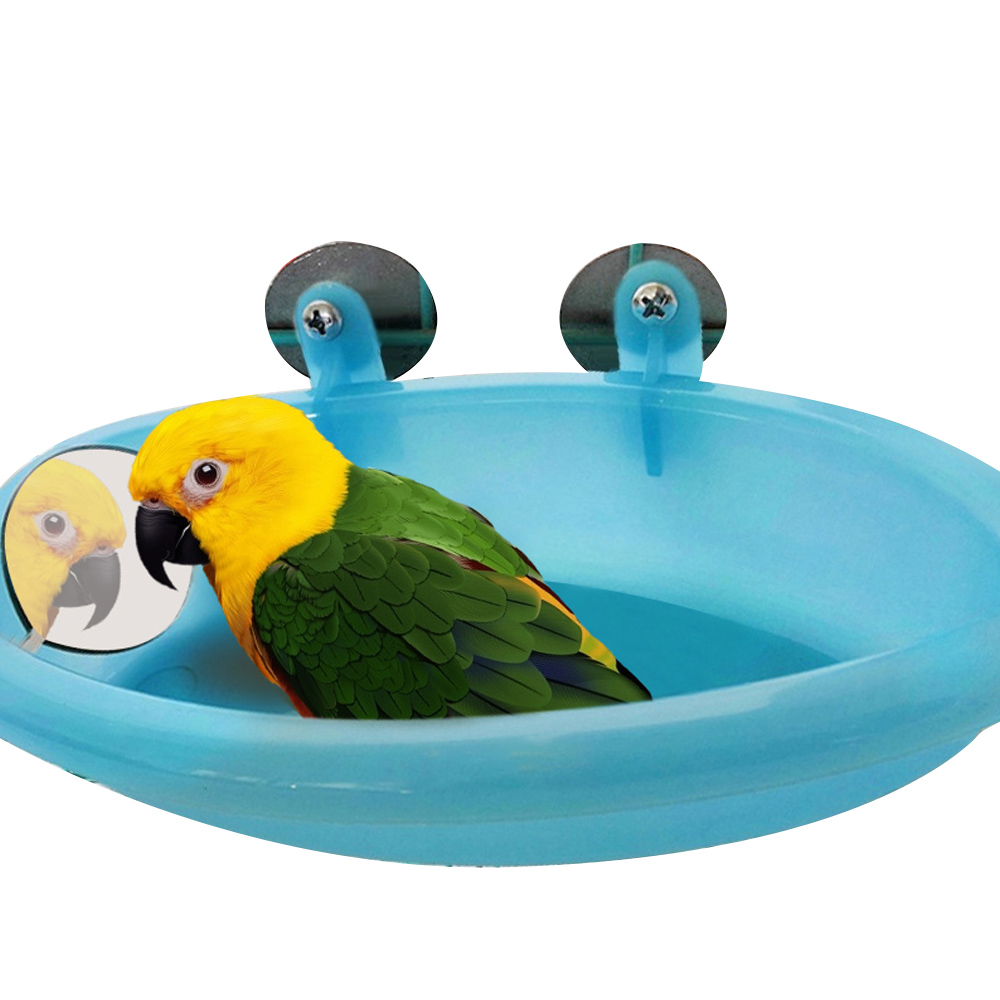 Parrot Bathtub With Mirror Pet Cage Basin Accessor... – Grandado