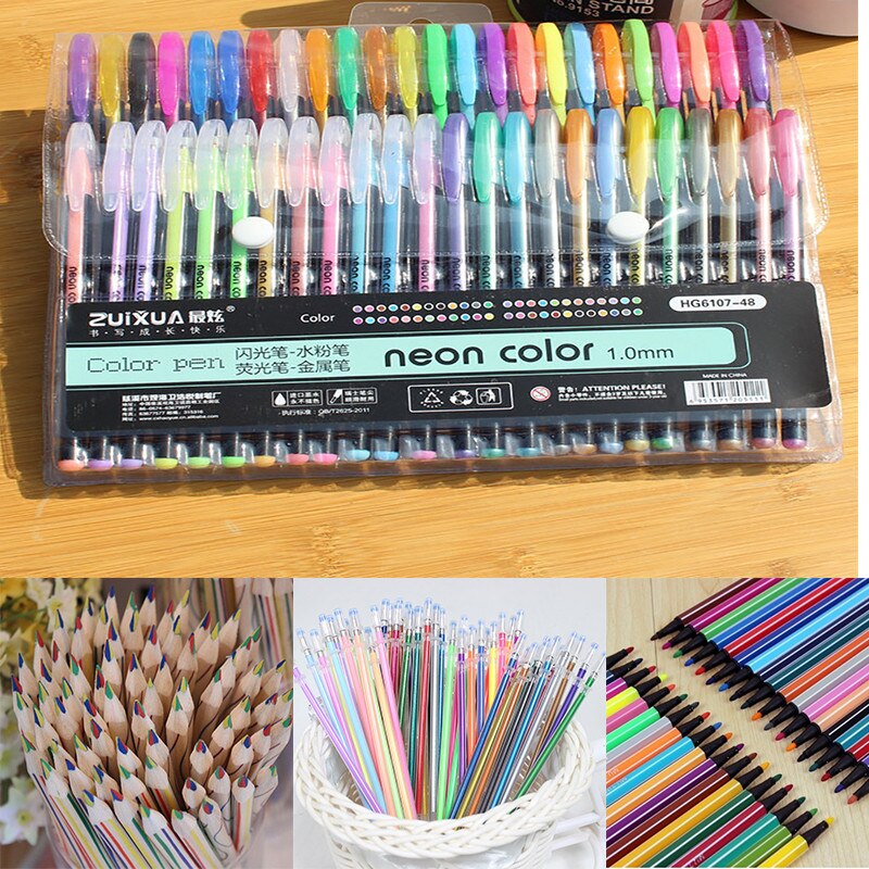 48pcs Highlight Refill Multicolour Ballpoint Gel P... – Vicedeal