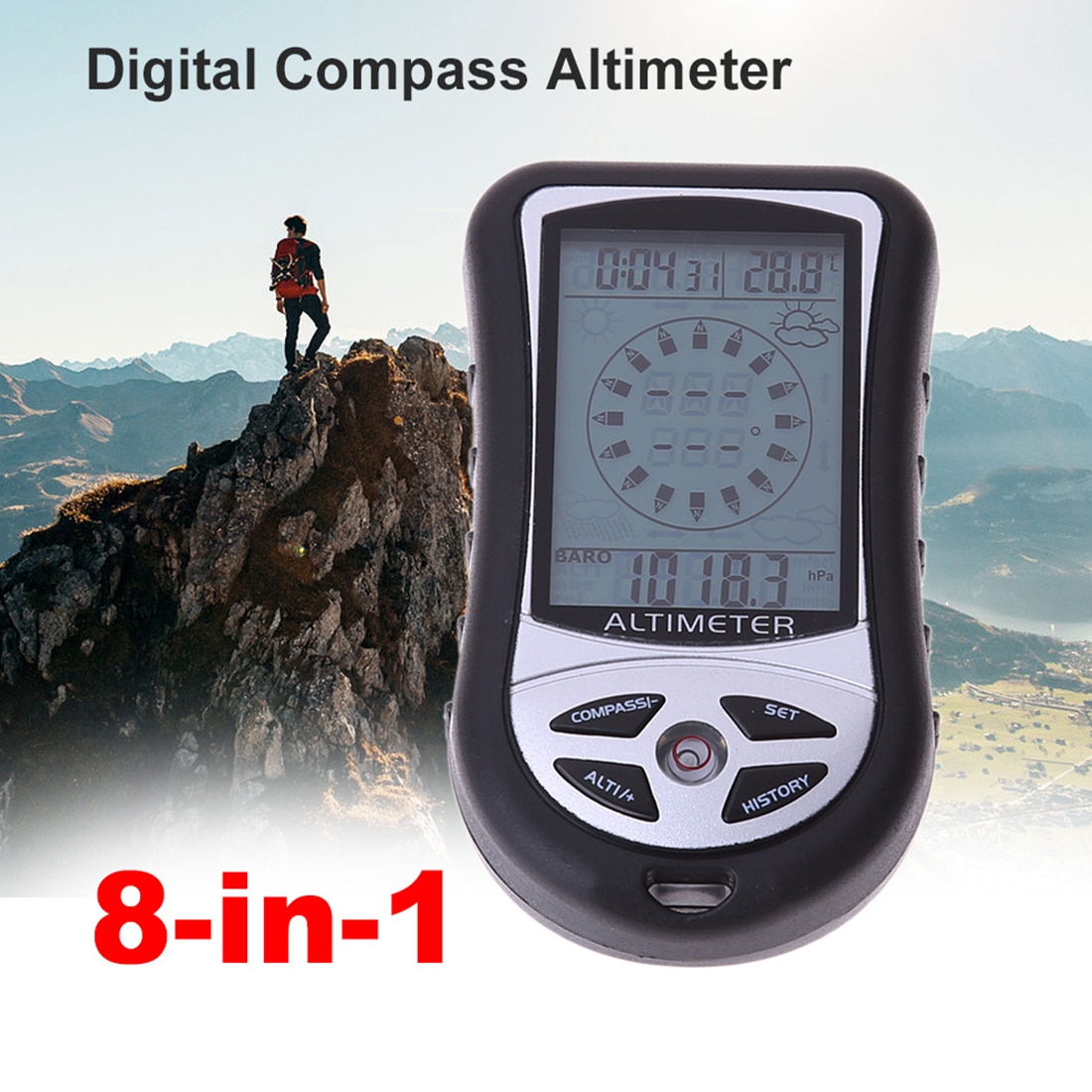 1Pc Digital Compass Altimeter Barometer Thermomete... – Grandado