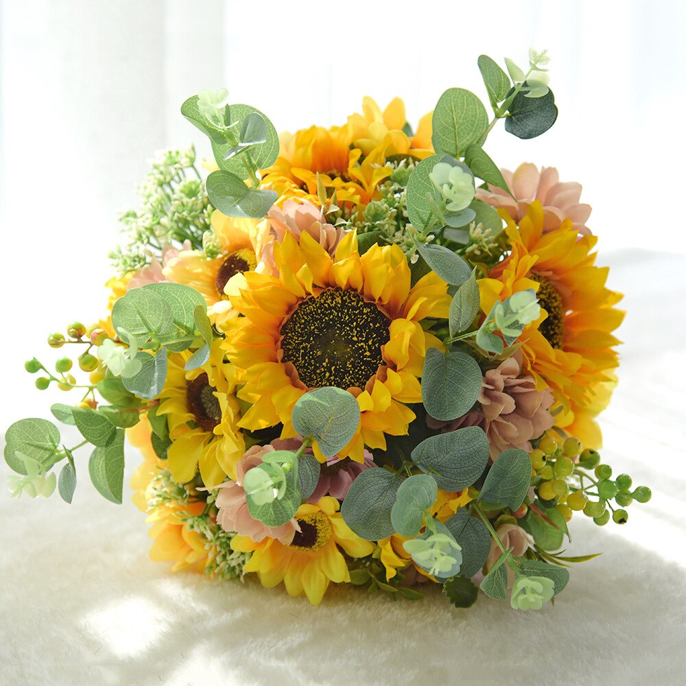 Sunflower Outdoor Photography Wedding Bouquet Wedd... – Grandado