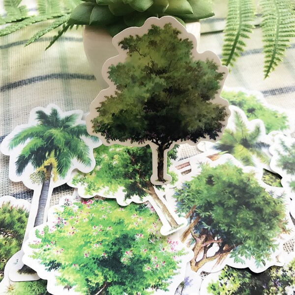 3D Spring Green Tree Stickers Junk Journal Diary P... – Grandado