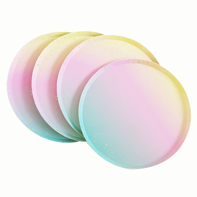8pcs Rainbow Color Plates Pastel Macaron Unicorn R... – Vicedeal