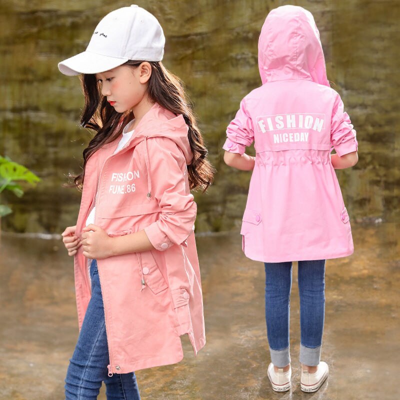 Girls Hooded Trench Coats For Girls Teenage Long W... – Grandado
