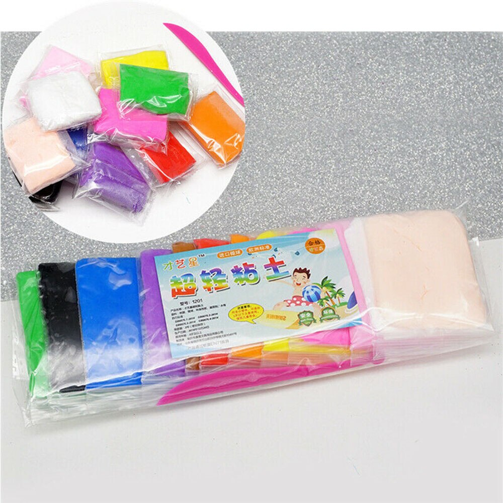 12 Colors Super Light Clay DIY Air Dry Magic Clay ... – Vicedeal