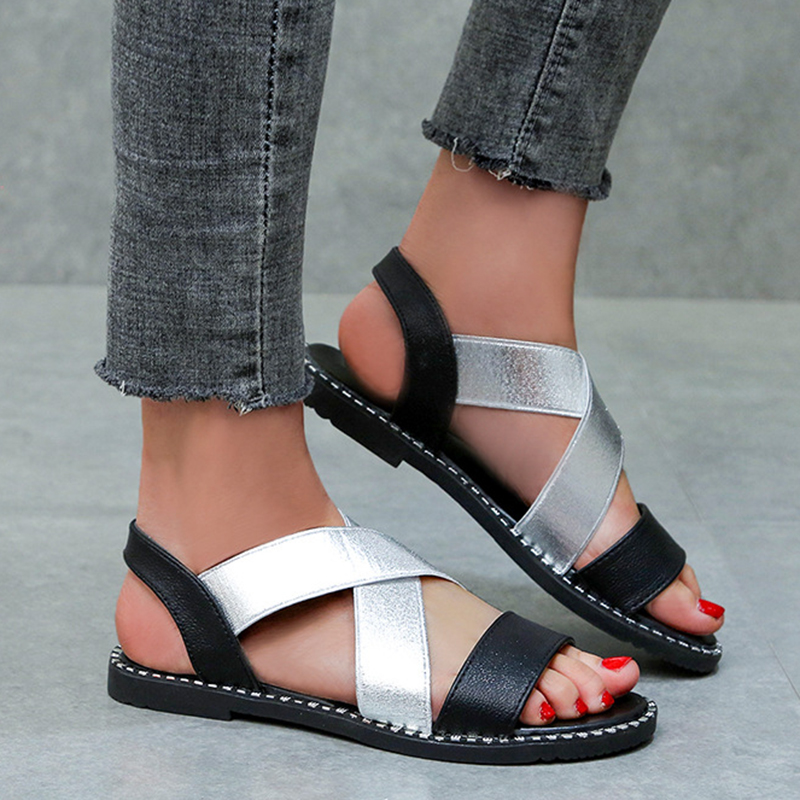 Zomer Vrouwen Sandalen Gladiator Platte Hak Platfo... – Grandado