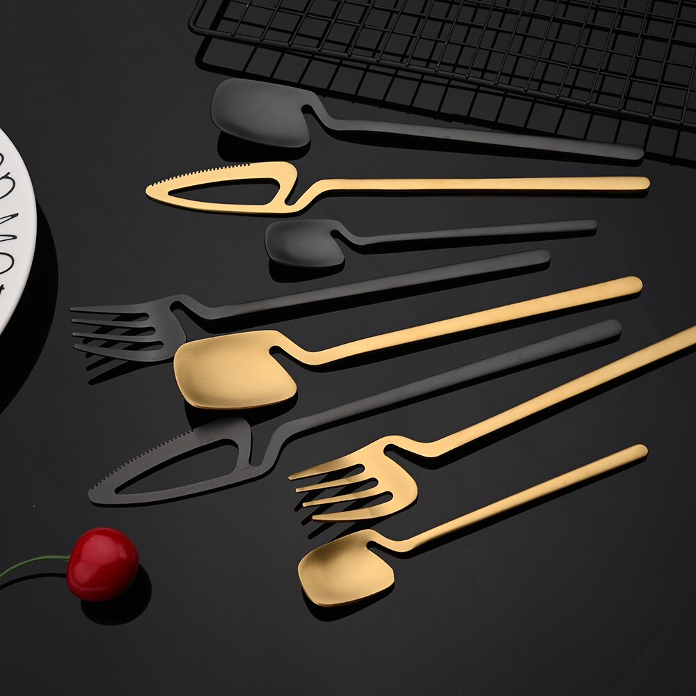 30Pcs Flatware Kitchen Cutlery Set Mat Black Dinne... – Grandado