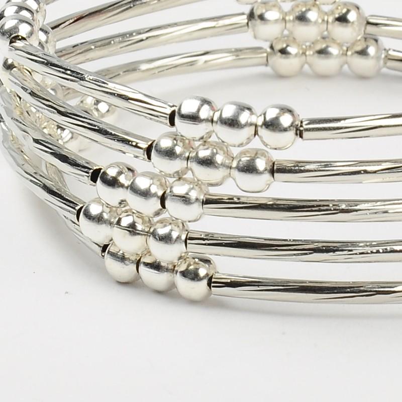 40pcs Unisex Memory Wire Wrap Bracelets Silver Col... – Vicedeal