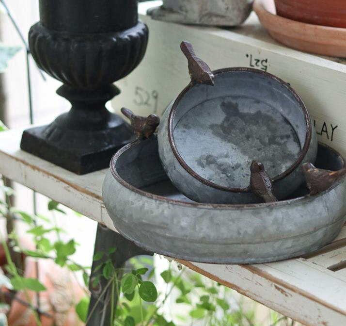 Stack 2 Stuks Retro Vintage Gegalvaniseerd Zink Po... – Grandado