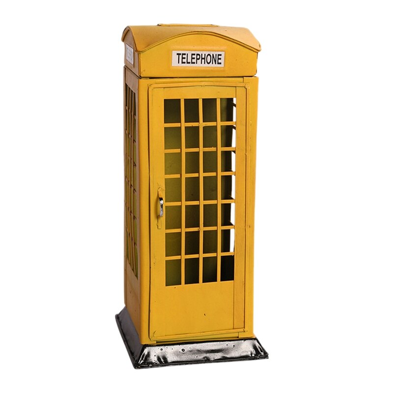 Yellow British English London Telephone Booth Bank... – Vicedeal
