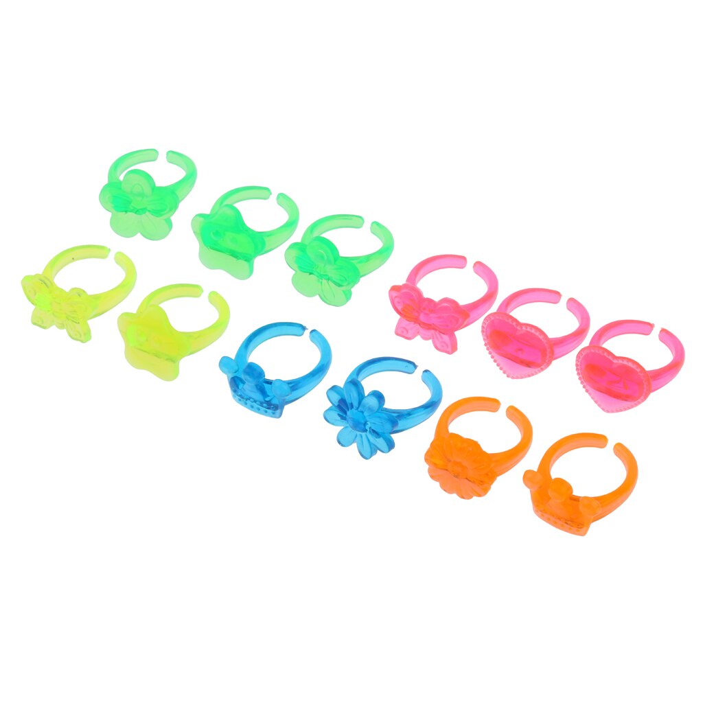 12 Pieces Plastic Mixed Colored Rings Party Favor ... – Vicedeal