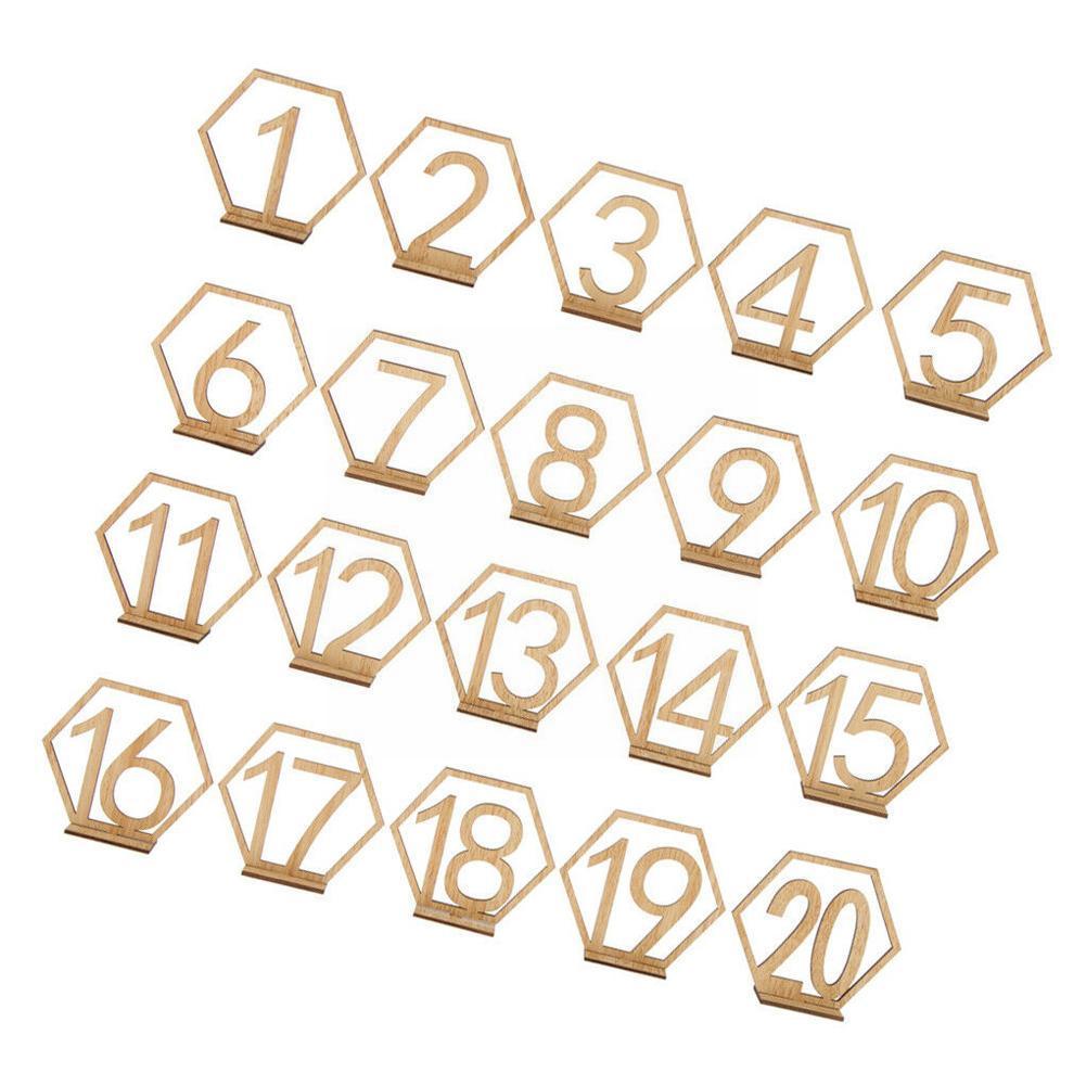 1-20 Numbers Wood Signs Wedding Hexagon Table Numb... – Grandado