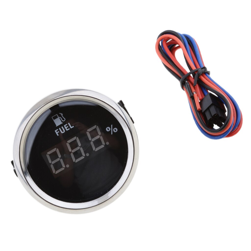 2" 52MM AUTO BLACK CHROME DIGITAL FUEL LEVEL ... – Grandado