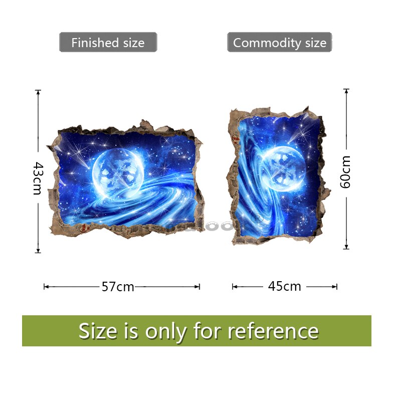 3D Star Universe series Broken Wall Stickers for K... – Grandado