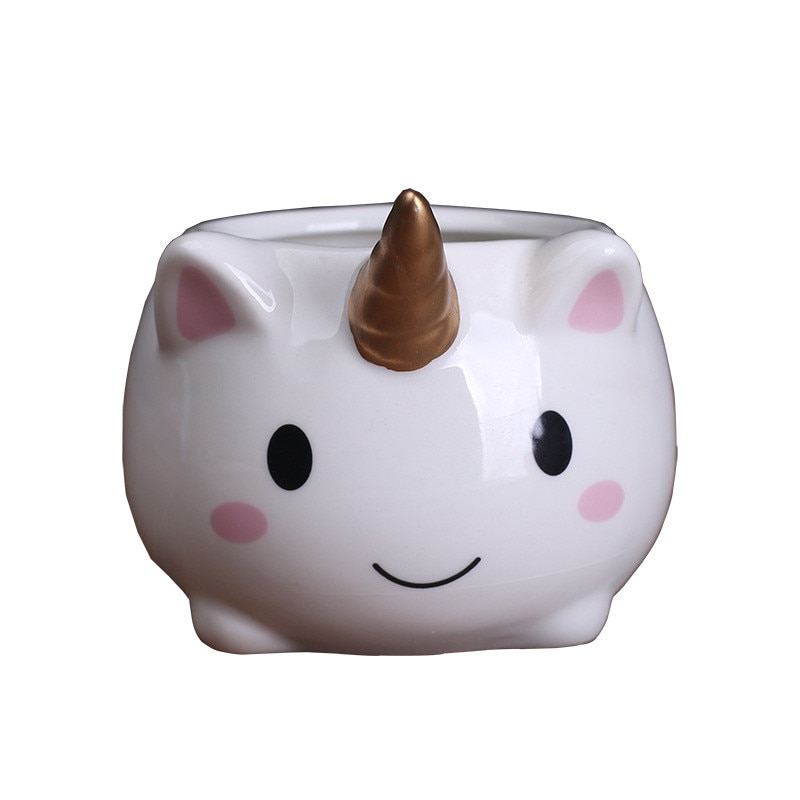 Cute Cartoon Unicorn Flower Pot Ceramic Flowerpot ... – Vicedeal