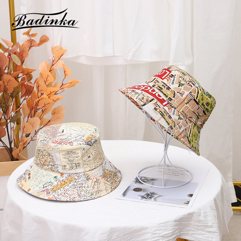 Badinka Summer London Map Bucket Hat Men Chapeau F... – Grandado