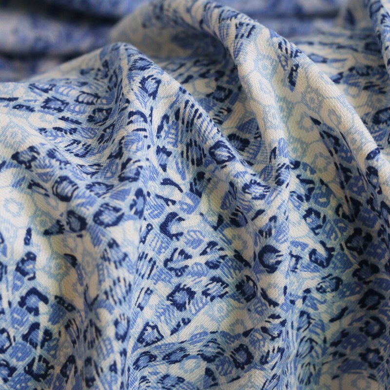 50Cm * 130Cm Blauw Blad Zijde Stof Voor Diy Naaien... – Grandado