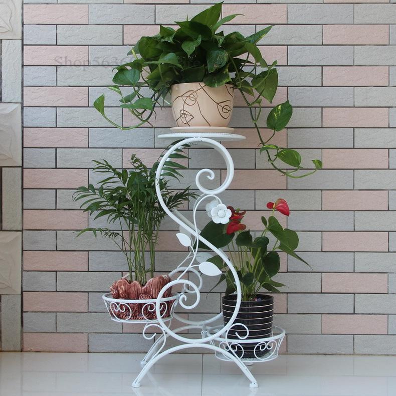 European style wrought iron flower stand Living ro... – Grandado