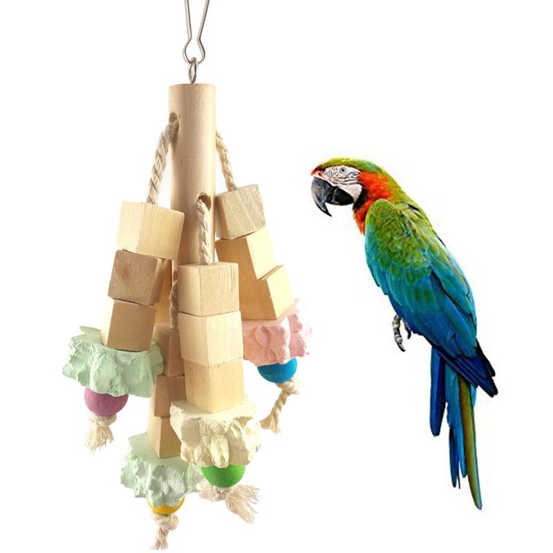 Wooden Bird Block Toy Natural Stone Bird Molar Toy... – Vicedeal