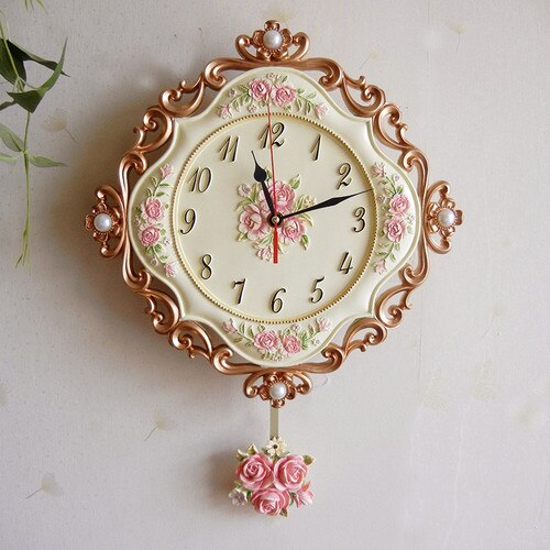 Luxury Pink Wall Clock Vintage Swing Pendulum Cloc... – Vicedeal