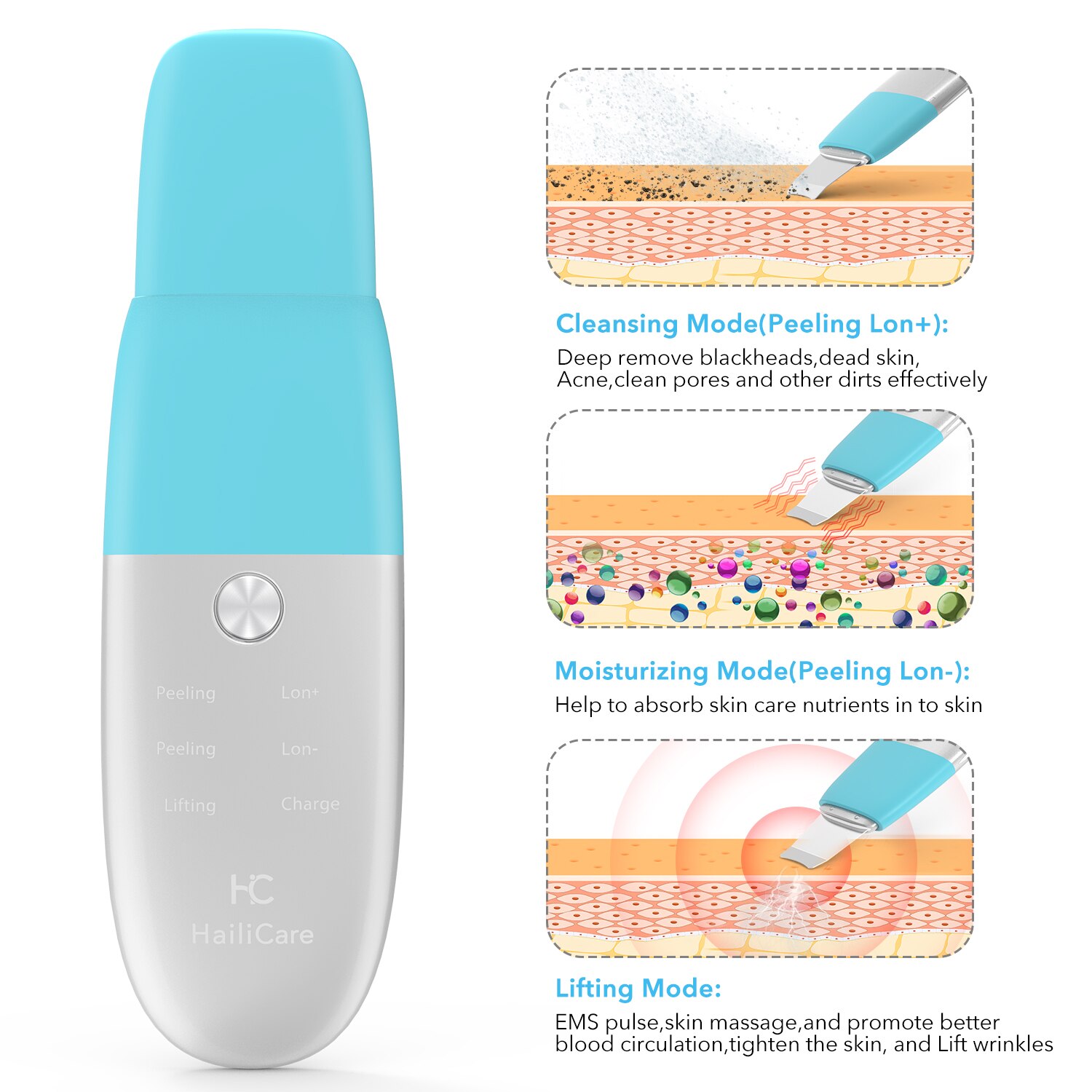 Youmay Skin Scrubber Vibration Face Spatula Blackh... – Grandado