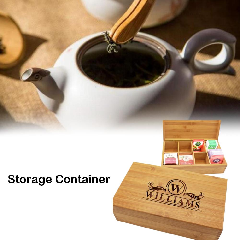 Vintage Wood Tea Box Caddy Organizer Bamboo Tea St... – Grandado