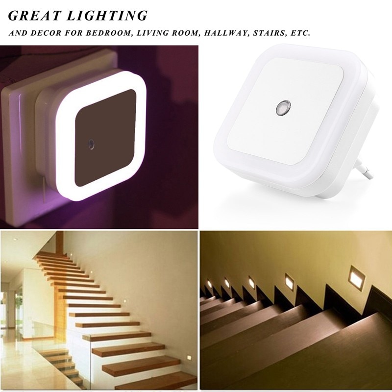 Plug LED Night Light Auto Sensor 220V Wall Socket ... – Grandado
