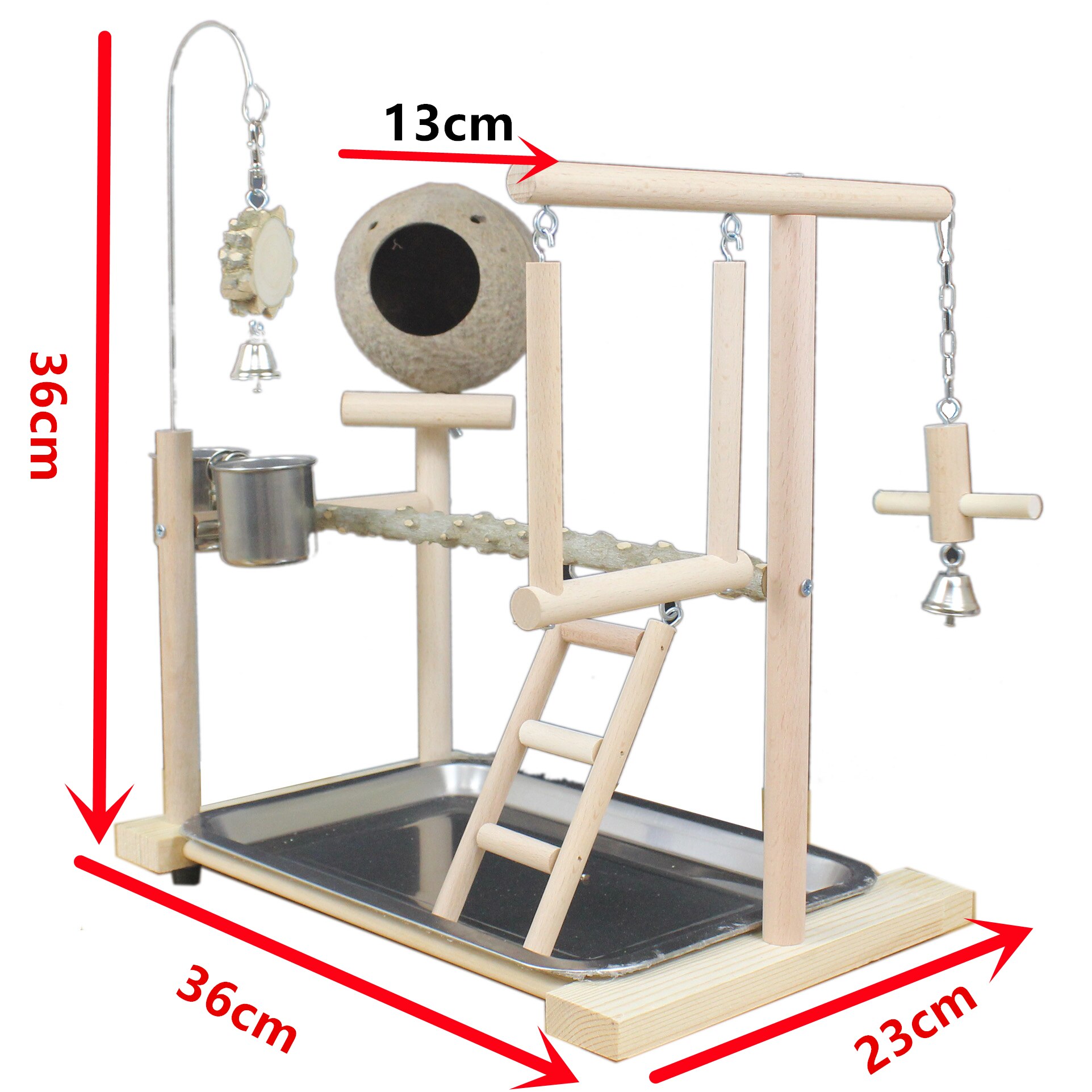 Parrot Playstand With Coconut Shell Solid Wooden P... – Vicedeal