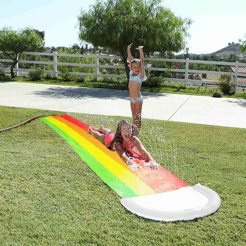 Kid Lawn WaterSlides Rainbow Slip Slide Summer Water toy Play Center ...
