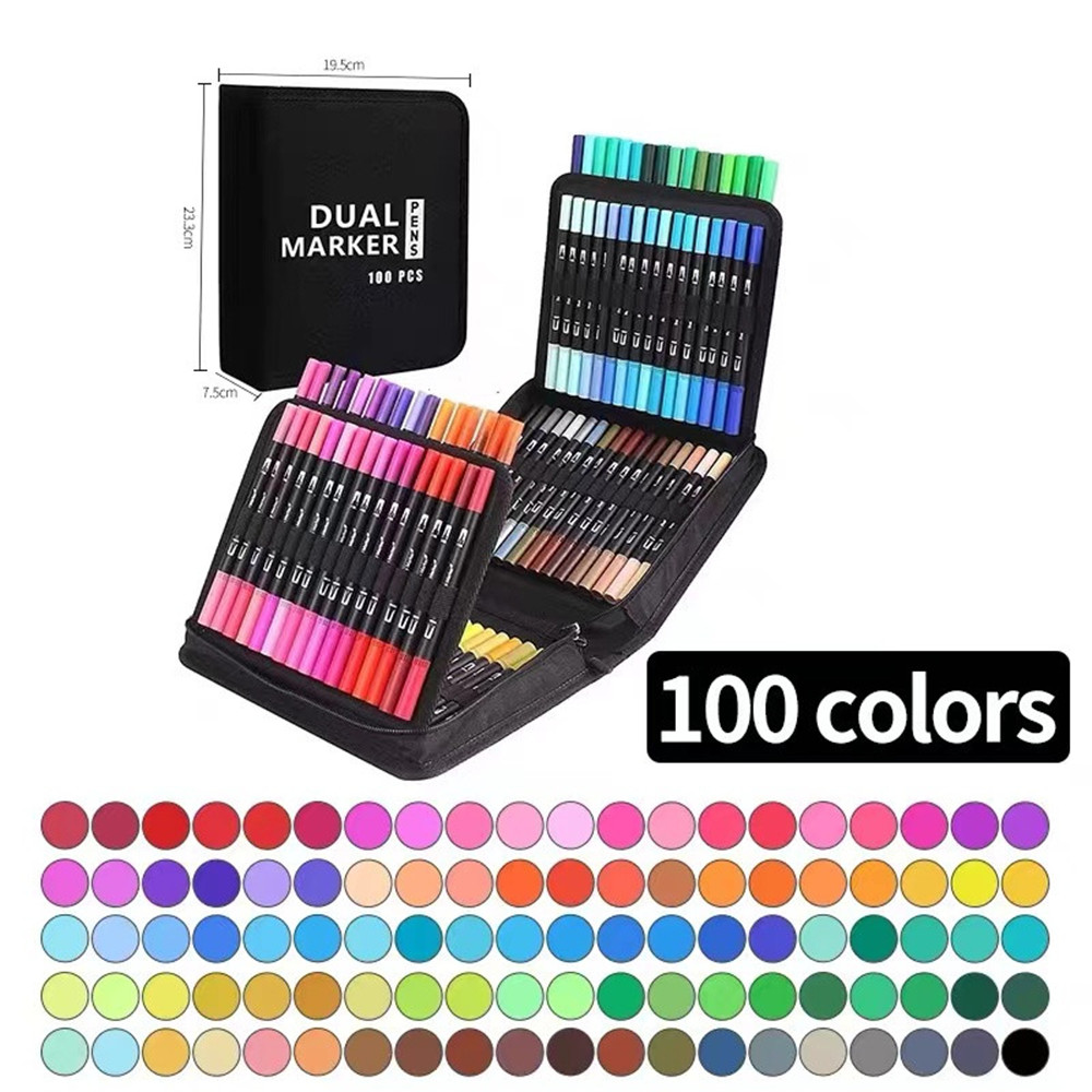 Dual Tip Marker Set: Fineliner & Brush Tips, Felt ... – Vicedeal