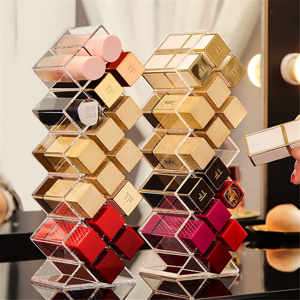 Stackable 16 Grids Clear Acrylic Lipsticks Organiz... – Grandado