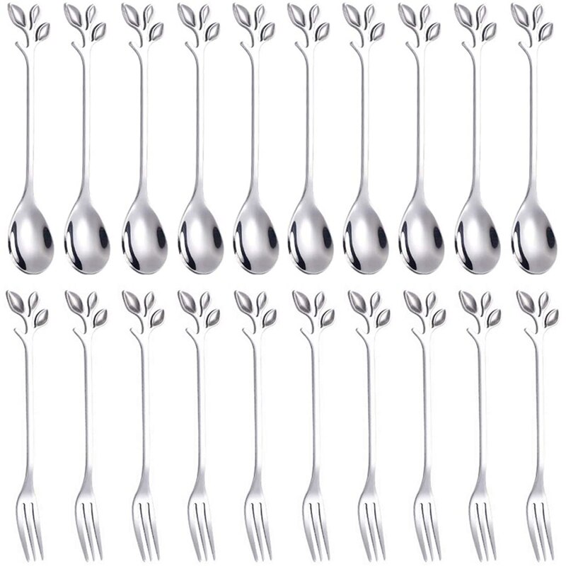 Dessert Lepel Vork Set,20 Pcs 4.7 Inch Cake Vork, ... – Grandado