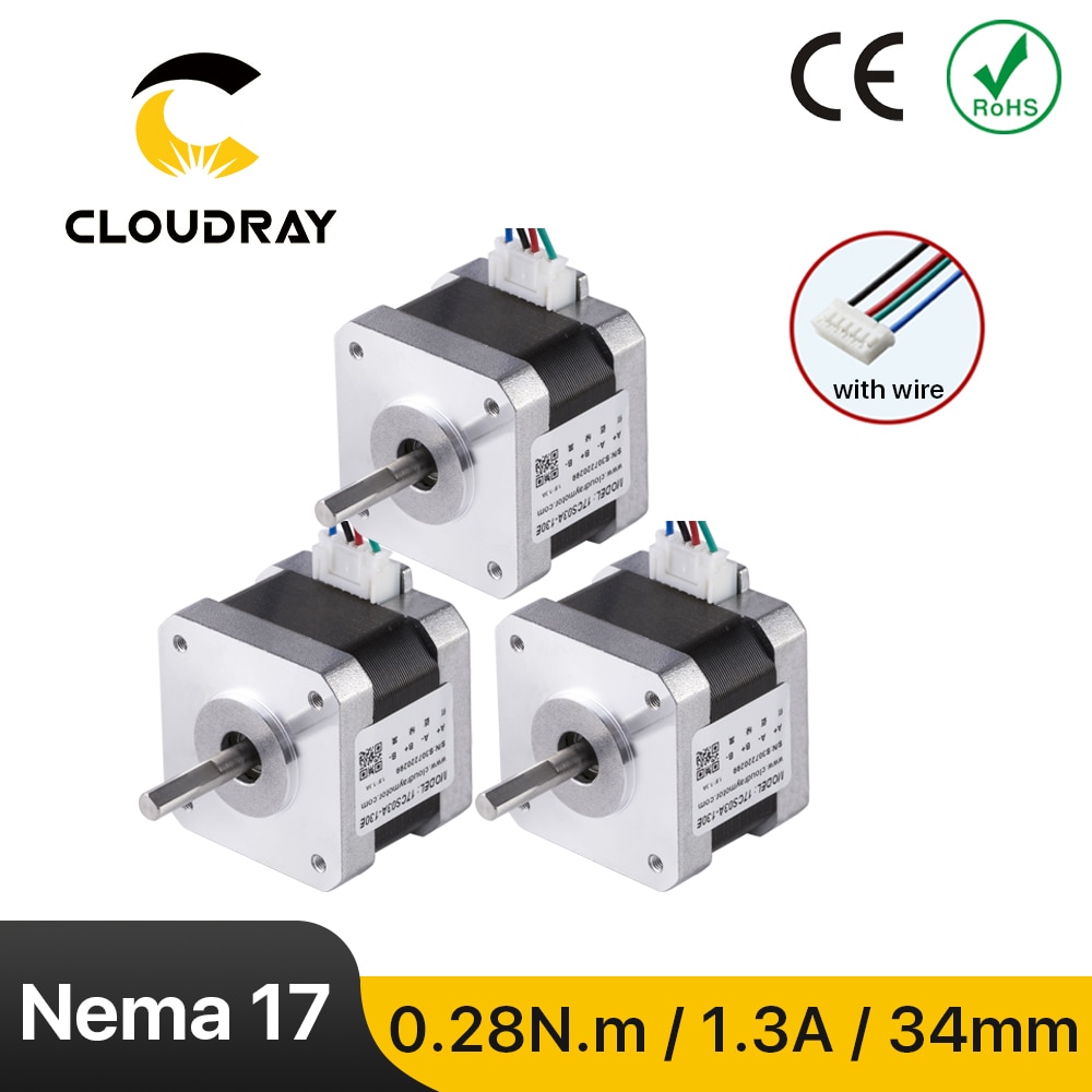 Cloudray 34Mm Nema 17 Stappenmotor 28N. Cm 1.3A 2 ... – Grandado