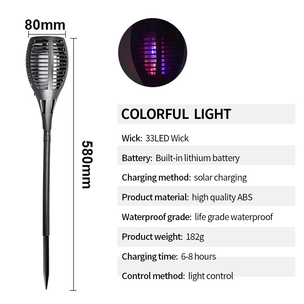 23Inch Led Solar Flame Lights Outdoor 33 Led Solar... – Grandado