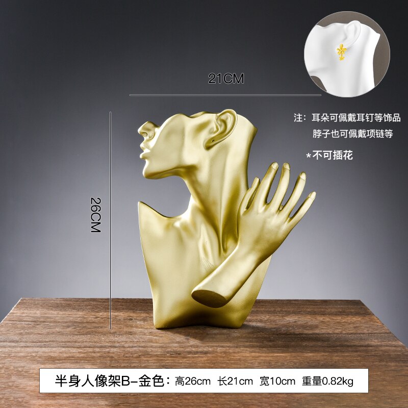 Nordic Ceramics Bust Statue Vase Flower Vase Sculp... – Grandado