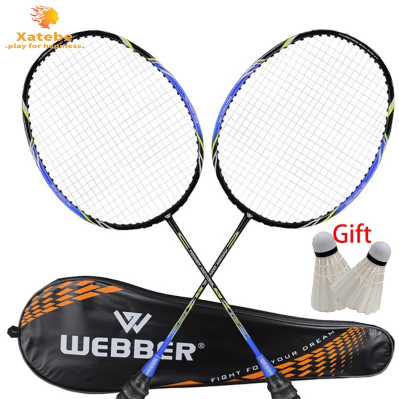 A pair Badminton Rackets Set Ultra light Double Ba... – Vicedeal
