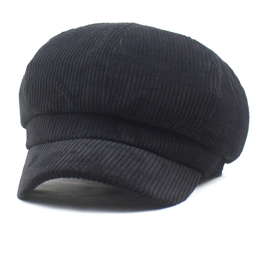 Corduroy Striped Octagon Hat for Women Dome Short ... – Vicedeal