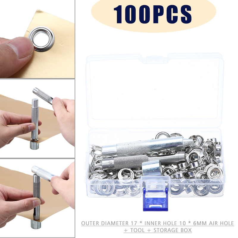100pcs Metal Eyelets Set + Installation Tools + Pl... – Grandado