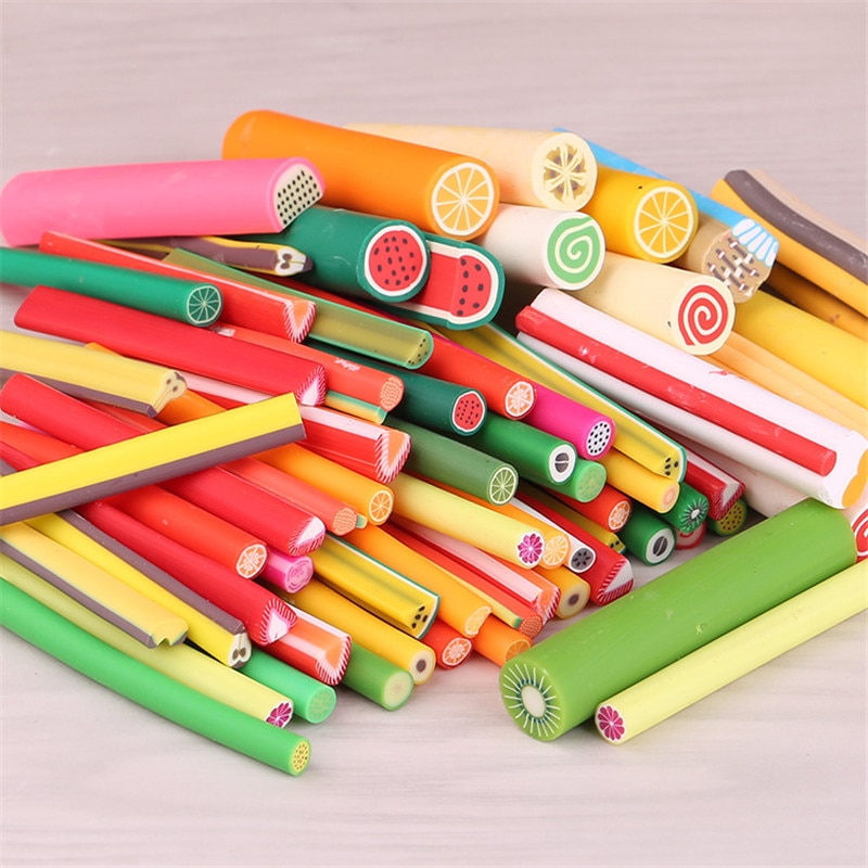 Random 10Pcs Polymer Clay 3D Nail Art Canes Stick ... – Grandado