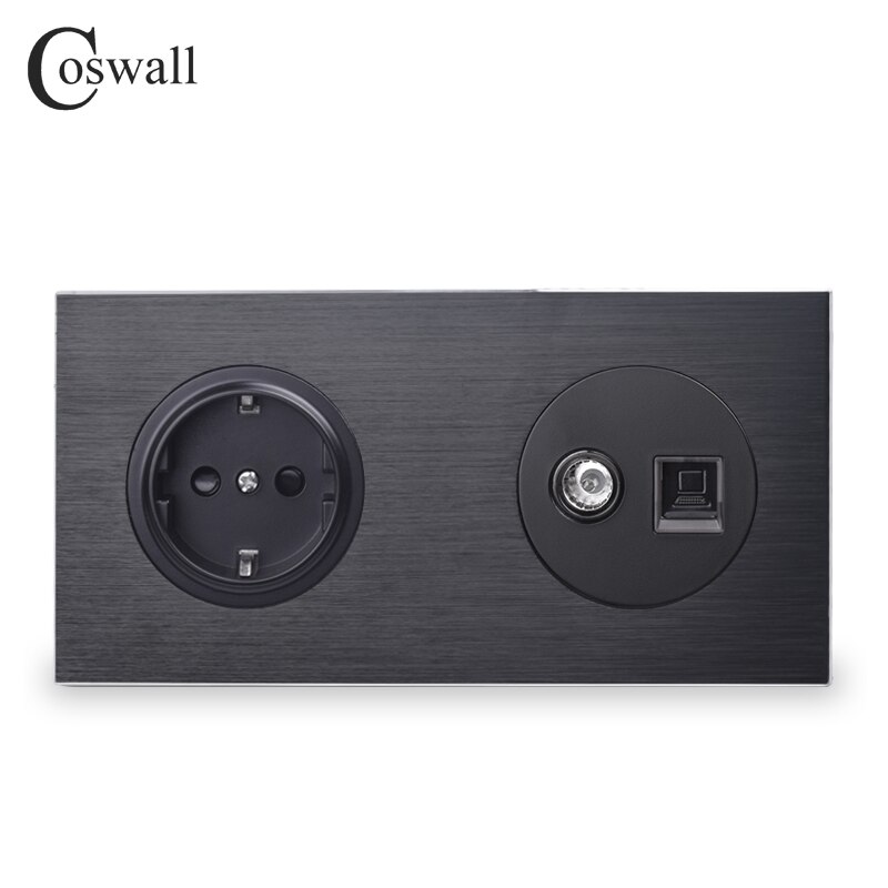 Coswall Aluminum Panel Black EU Standard Wall Sock... – Vicedeal