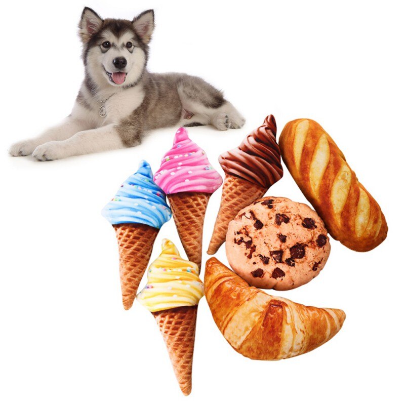 Delicious Snacks Shapes Squeaky Toy Pet Toy Plush ... – Vicedeal