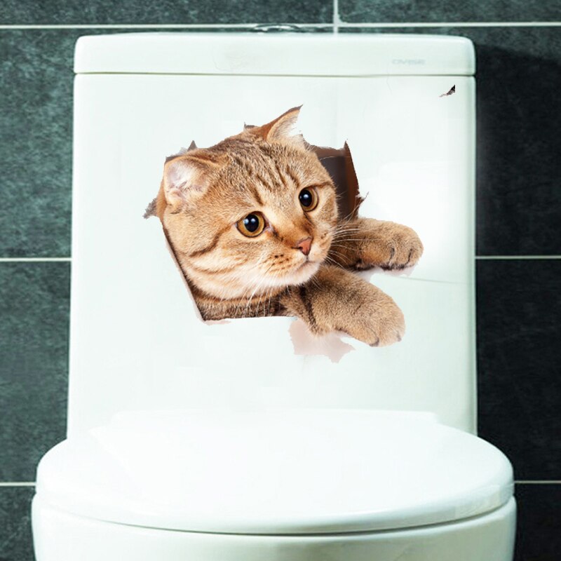 3D Cats Toilet Stickers Home Decoration DIY Lovely... – Grandado